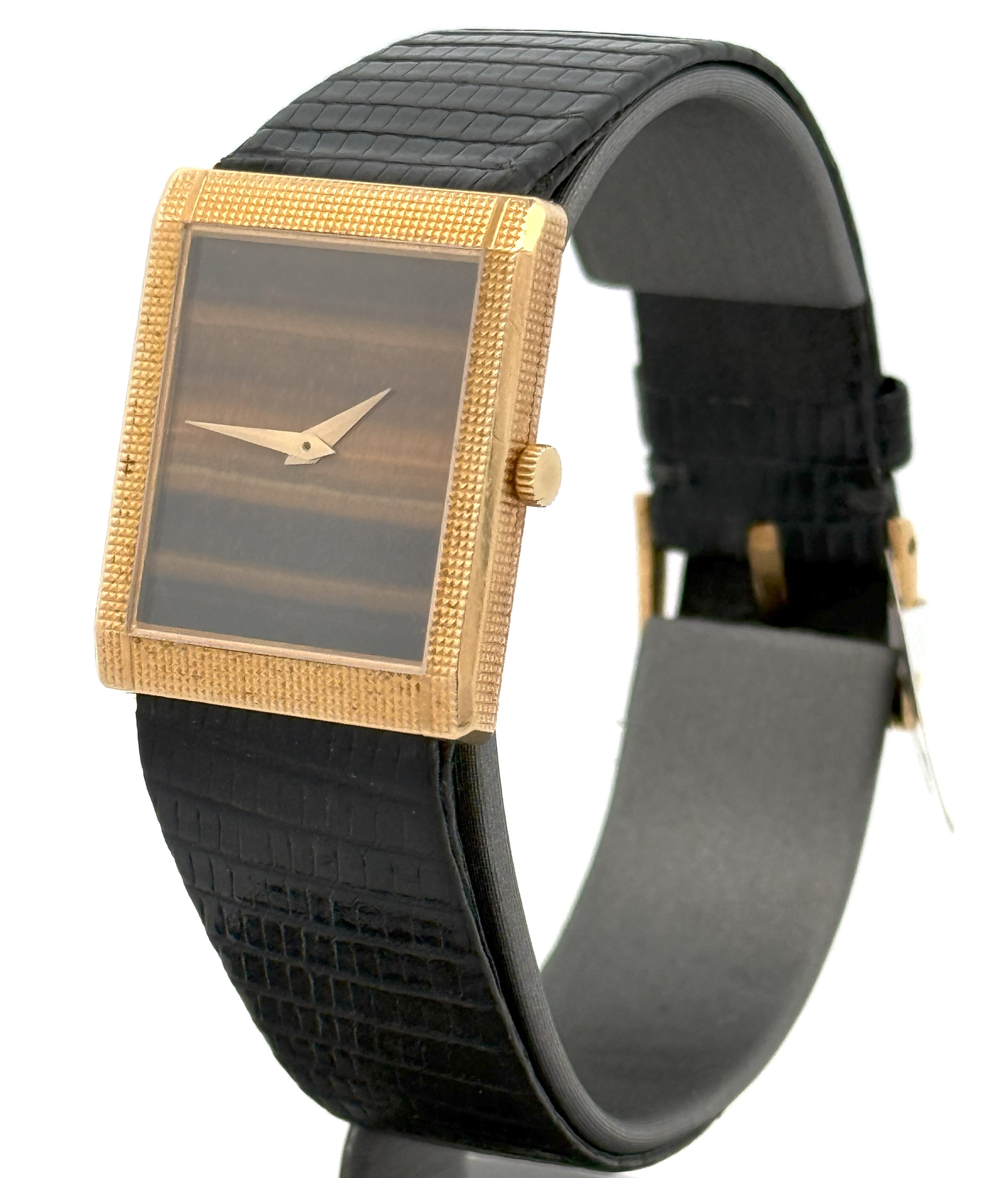 Vintage Piaget 9151 Solid 18K Yellow Gold Tiger Eye Dial watch 1968 (P